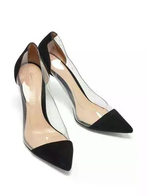 GIANVITO ROSSI Plexi Pointed-toe Pumps - White