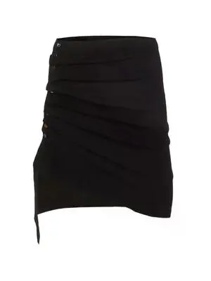 Rabanne Ruched Asymmetric Mini Skirt