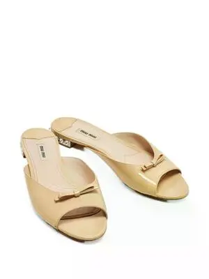 Miu Miu Bow-detail Crystal-embellished Slides