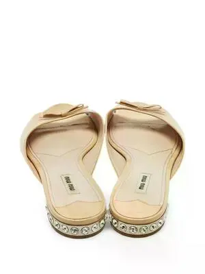 Miu Miu Bow-detail Crystal-embellished Slides