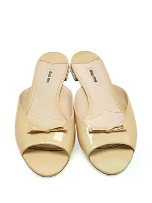 Miu Miu Bow-detail Crystal-embellished Slides