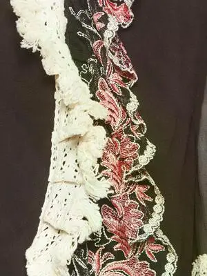 Just Cavalli Lace-detail Midi Dress With Floral Embroidery