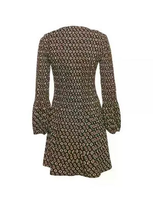 Maje Logo-detail Pattern Midi Dress - Black
