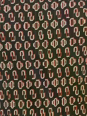 Maje Logo-detail Pattern Midi Dress
