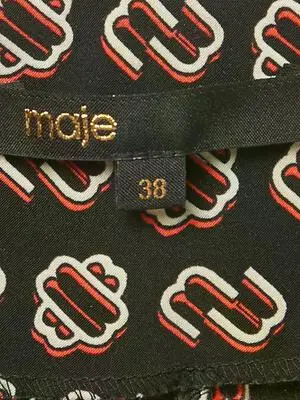 Maje Logo-detail Pattern Midi Dress
