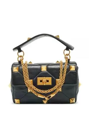 Valentino Garavani Roman Stud-embellished Shoulder Bag - Black