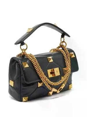 Valentino Garavani Roman Stud-embellished Shoulder Bag - Black