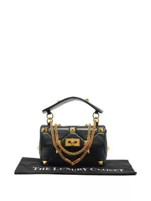 Valentino Garavani Roman Stud-embellished Shoulder Bag - Black