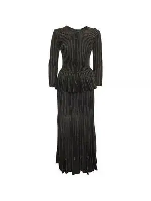 Alexander McQueen Embroidered Peplum-waist Top And Skirt Set