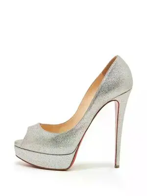 CHRISTIAN LOUBOUTIN Very Privé Peep-toe Pumps - Silver