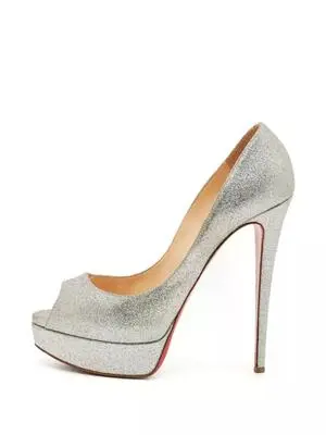 CHRISTIAN LOUBOUTIN Very Privé Peep-toe Pumps - Silver
