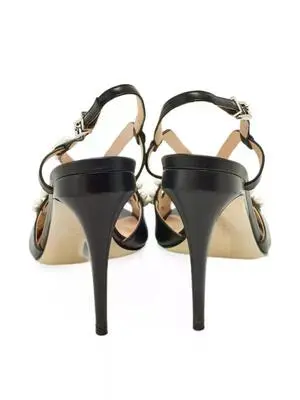 Fendi Faux Pearl-embellished Slingback Sandals