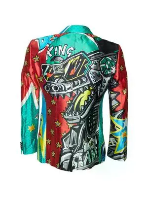 D&G PREOWNED Single-breasted Graphic-print Silk Blazer