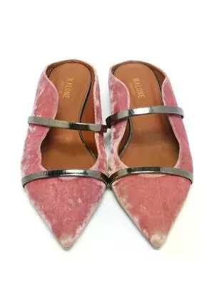 MALONE SOULIERS Velvet Pointed Toe Slip-on Flats