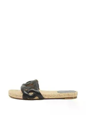 Hermès Famosa Size Leather Espradrille Flat Sandals