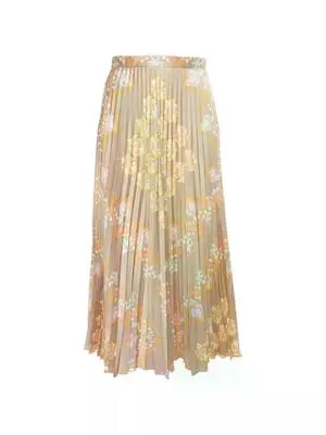 Sandro Fulgence Floral-print Pleated Midi Skirt