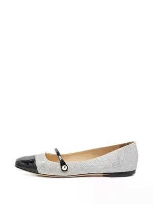 JIMMY CHOO Elisa Glitter Ballet Flats - Silver