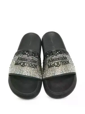 Alexander McQueen Crystal-embellished Slides - Black