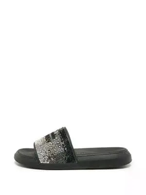Alexander McQueen Crystal-embellished Slides - Black