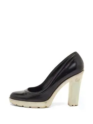 Gucci Leather Round-toe Platform Block Heel Pumps