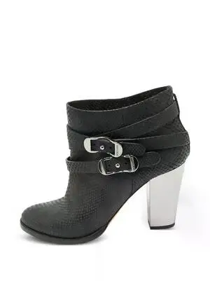 JIMMY CHOO Marlin Python-embossed Ankle Boots - Black