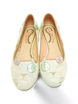 CHARLOTTE OLYMPIA Kitty Leather Ballet Flats