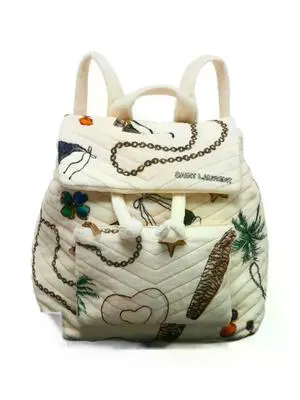 Saint Laurent 2023 Printed Terry-cloth Backpack