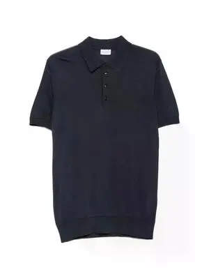 Pal Zileri Short-sleeved Knitted Polo Shirt - Blue