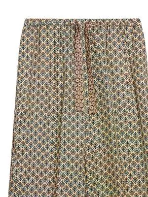 Momoni Printed Elasticated Palazzo Pants - Neutrals