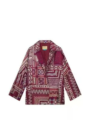 Momoni Sandia Bis Patchwork Double-breasted Silk Jacket
