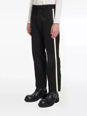 ANN DEMEULEMEESTER Side-stripe Cotton Twill Trousers