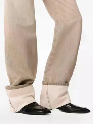 Stella McCartney Logo-patch Turn-up Jeans - Neutrals