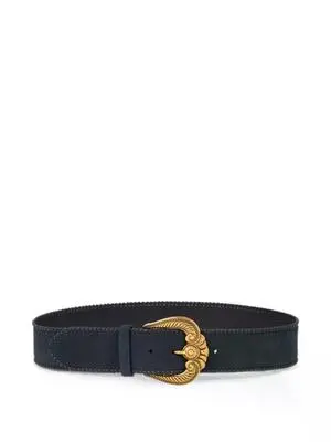 Etro Suede Belt With Paisley Buckle - Blue