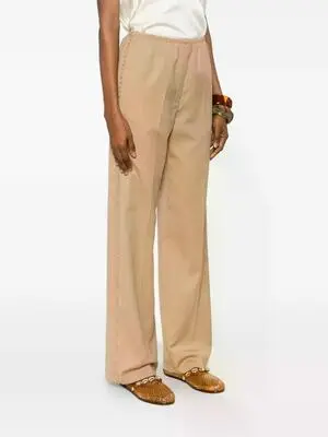 FORTE_FORTE Bead-embellished Wide-leg Trousers - Neutrals