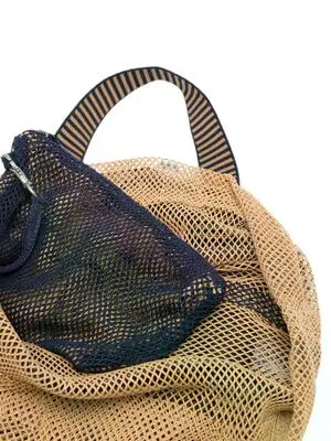 ÉPICE Mesh-knit Striped-handle Tote Bag