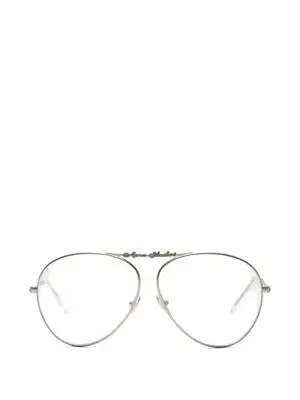 Acne Studios Logo-detail Pilot-frame Glasses - Silver