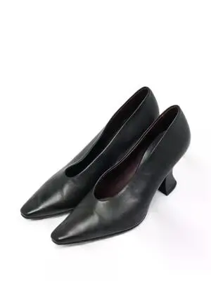 Bottega Veneta Leather Sculpted Heel Pointed Toe Pumps