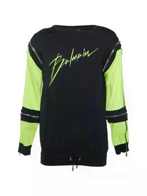 Balmain Logo-print Zip-detail Top