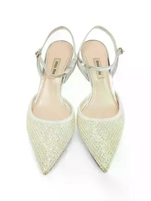 Miu Miu Glitter-finish Ankle-strap Pumps