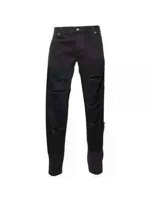 Balmain Distressed Ripped Jeans - Black