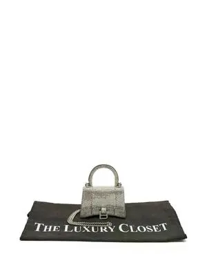 Balenciaga Hourglass Crystal Tote Bag - Silver