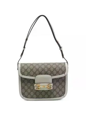 Gucci 1955 Horsebit Gg Supreme Shoulder Bag - Neutrals