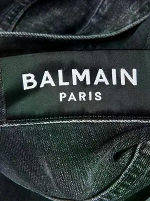 Balmain Crystal-embellished Distressed Jeans