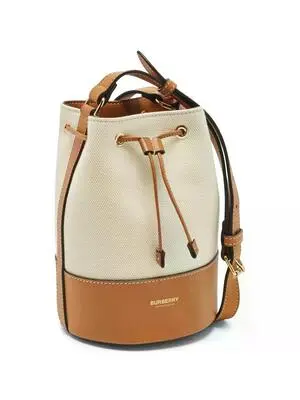 Burberry Canvas Leather Bucket Bag - Neutrals