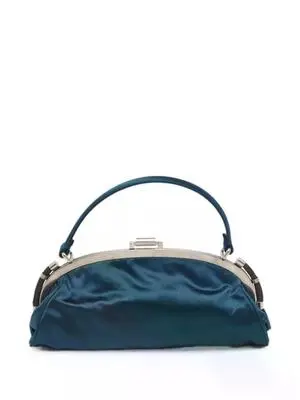 Chloé Frame-clasp Satin Clutch Bag - Blue