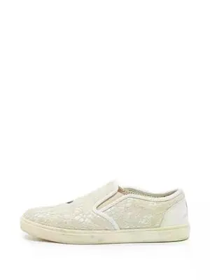 Dolce & Gabbana Lace Leather Slip-on Sneakers