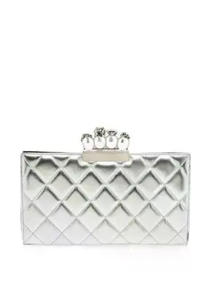 Alexander McQueen Jewelled Knuckle Quilted Clutch Bag