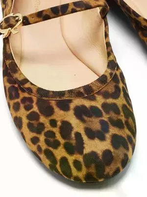 GIANVITO ROSSI Leopard-print Ballet Flats With Gold-tone Buckle