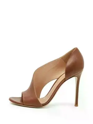 GIANVITO ROSSI Open-toe Cut-out Ankle Boots - Brown