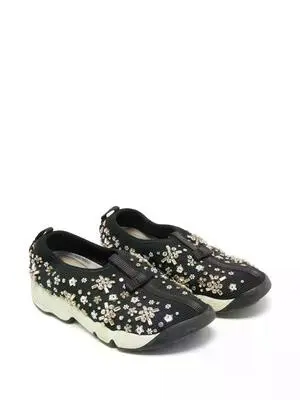 Dior Fusion Crystal-embellished Sneakers - Black